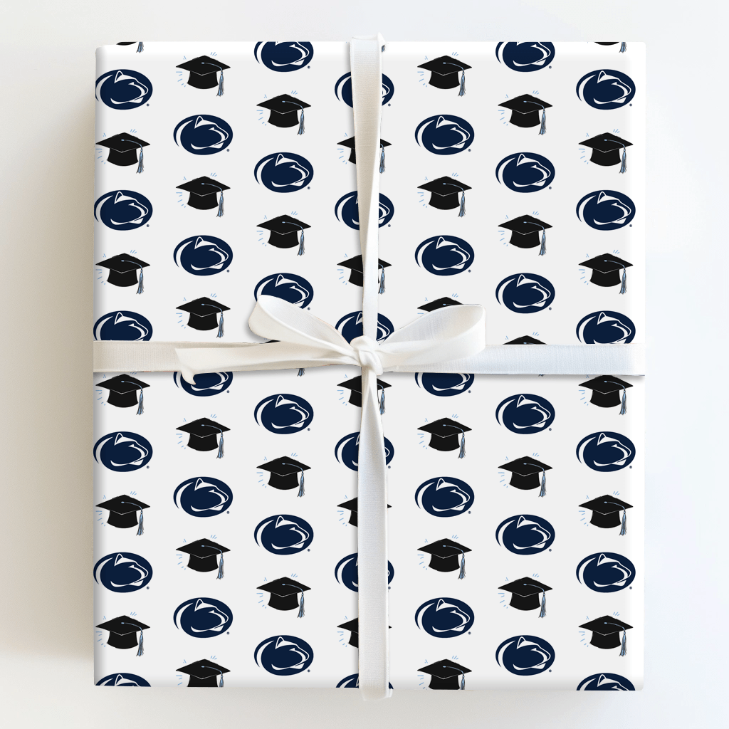 Hats Off to the Penn Grad Wrapping Paper: Penn State Graduation Gift ...