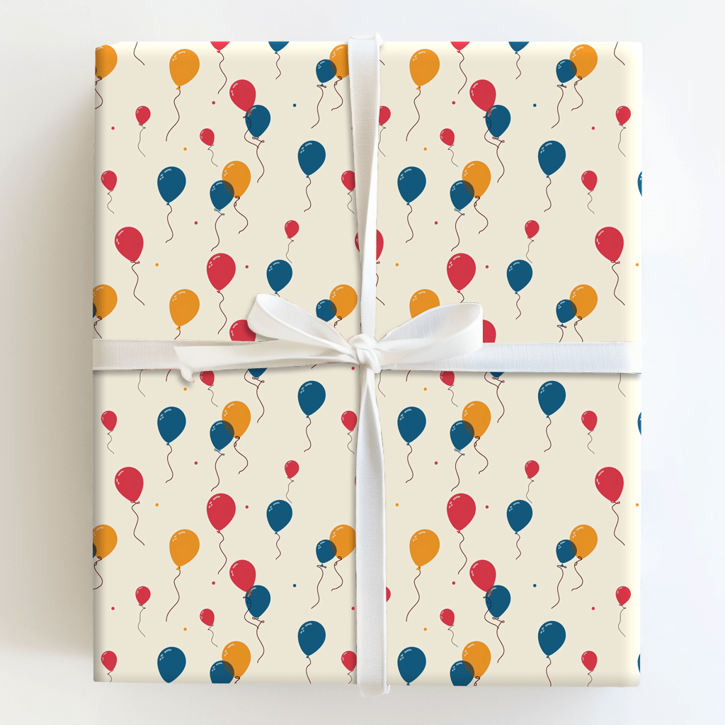 Fly Away Wrapping Paper: Balloon Birthday Gift Wrap – Aspen & Arlo