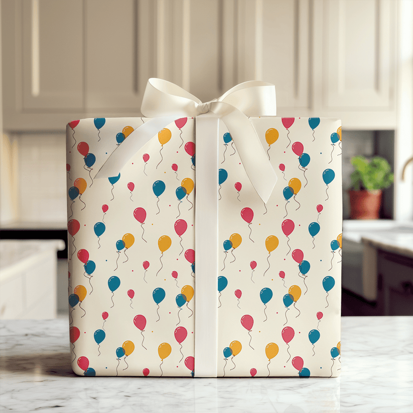 Fly Away Wrapping Paper: Balloon Birthday Gift Wrap – Aspen & Arlo