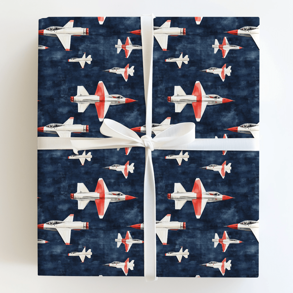 Glide and Go Wrapping Paper: Airplane Gift Wrap for Boys' Birthdays ...