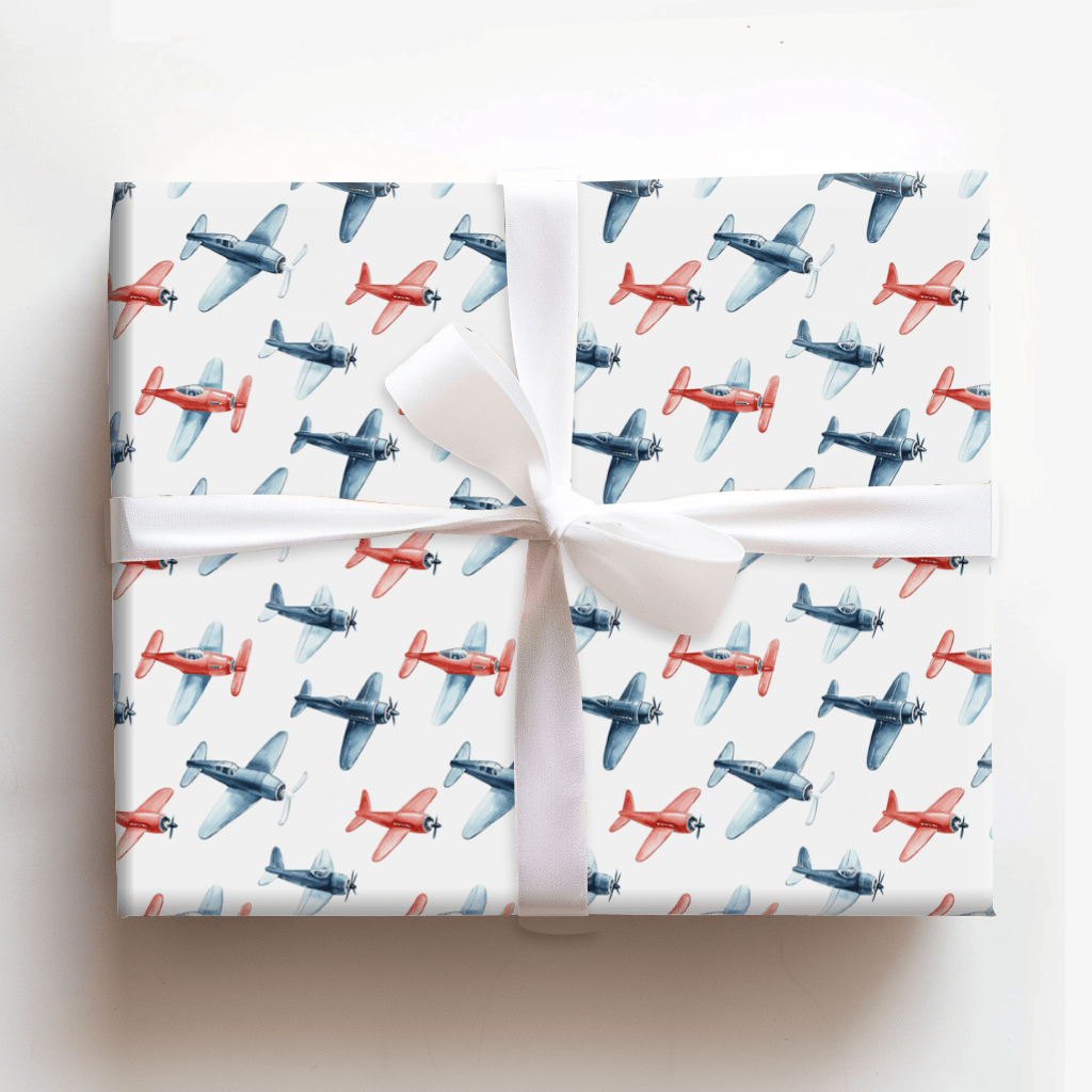 Runway Ready Wrapping Paper: Airplane Birthday Gift Wrap Wrapping Paper ...
