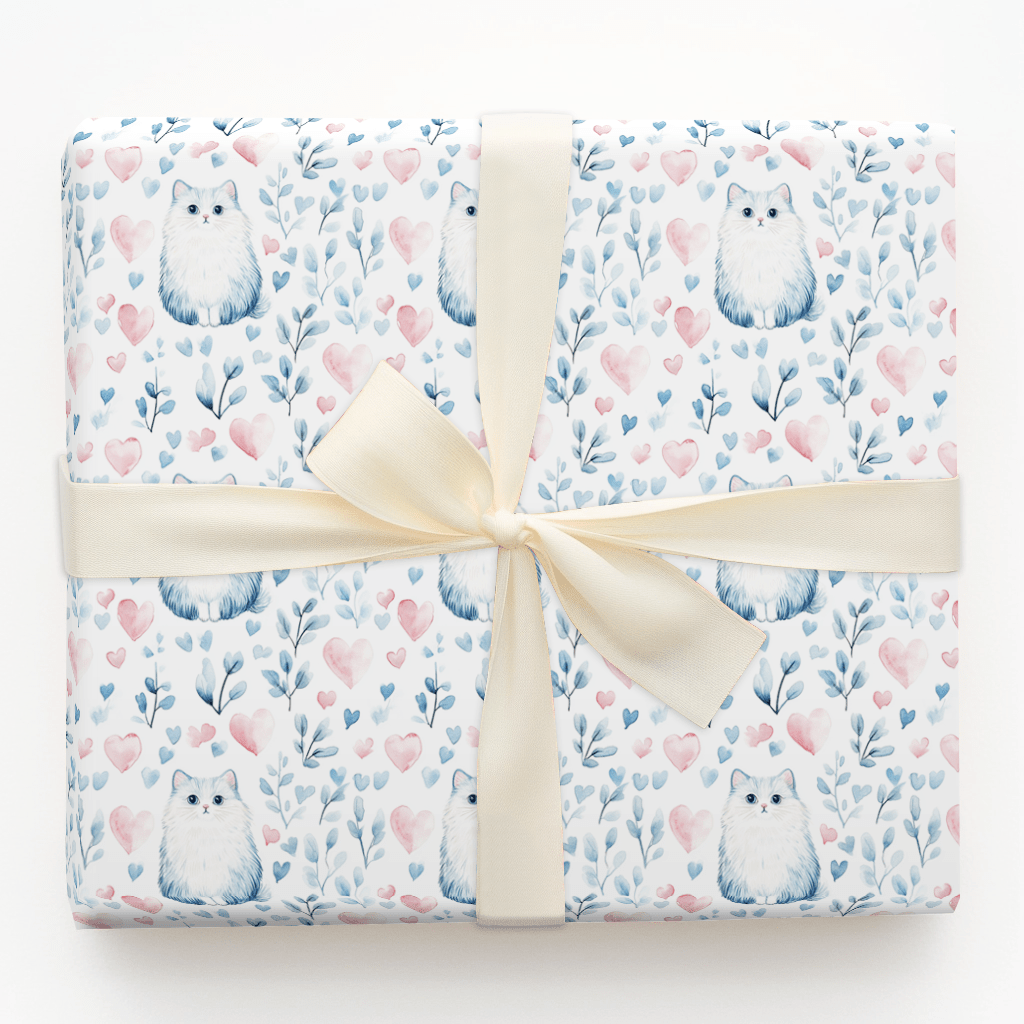 Persian Valentine Wrapping Paper: Persian Cat Gift Wrap for Valentine's ...