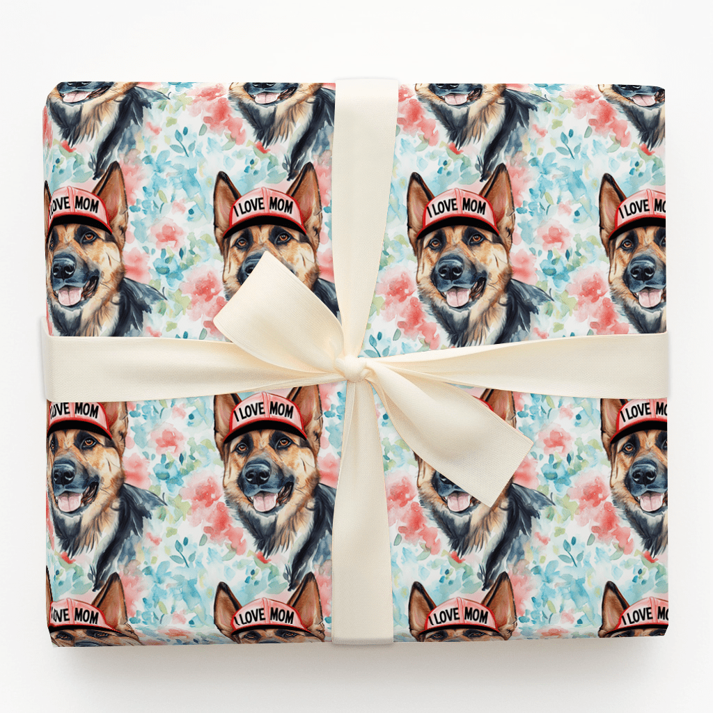 Mom's Favorite German Shepherd Wrapping Paper: Dog Gift Wrap – Aspen & Arlo
