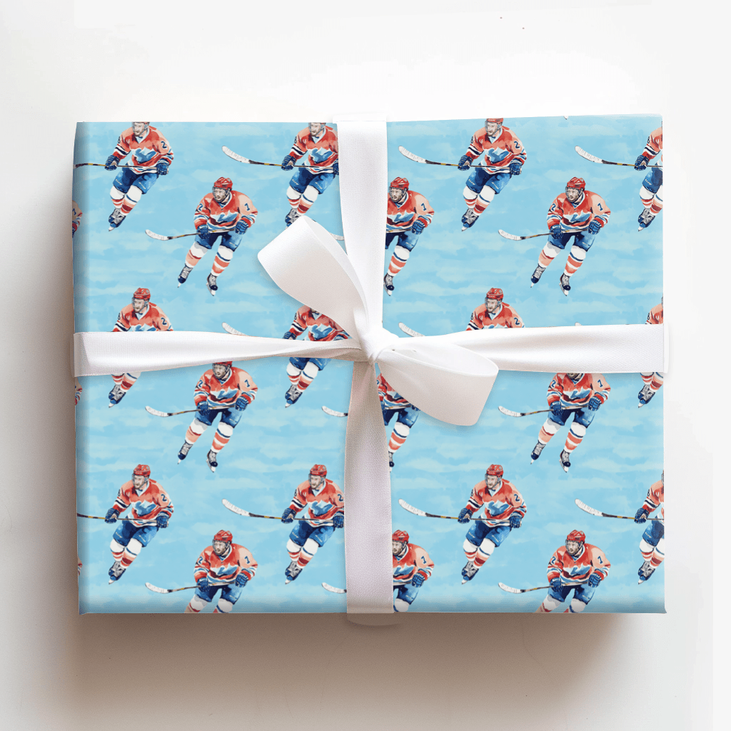 Skate Low Wrapping Paper: Hockey Game Gift Wrap – Aspen & Arlo