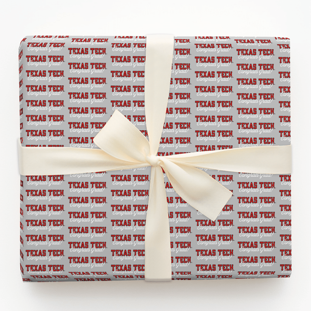 Texas Tech Congrats Grad Wrapping Paper: Collegiate Gift Wrap Wrapping ...
