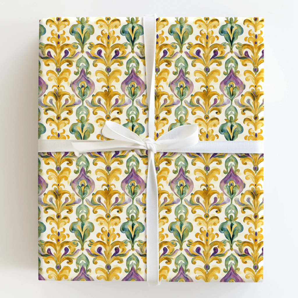 Second Line Wrapping Paper: Mardi Gras Home Decor Gift Wrap – Aspen & Arlo