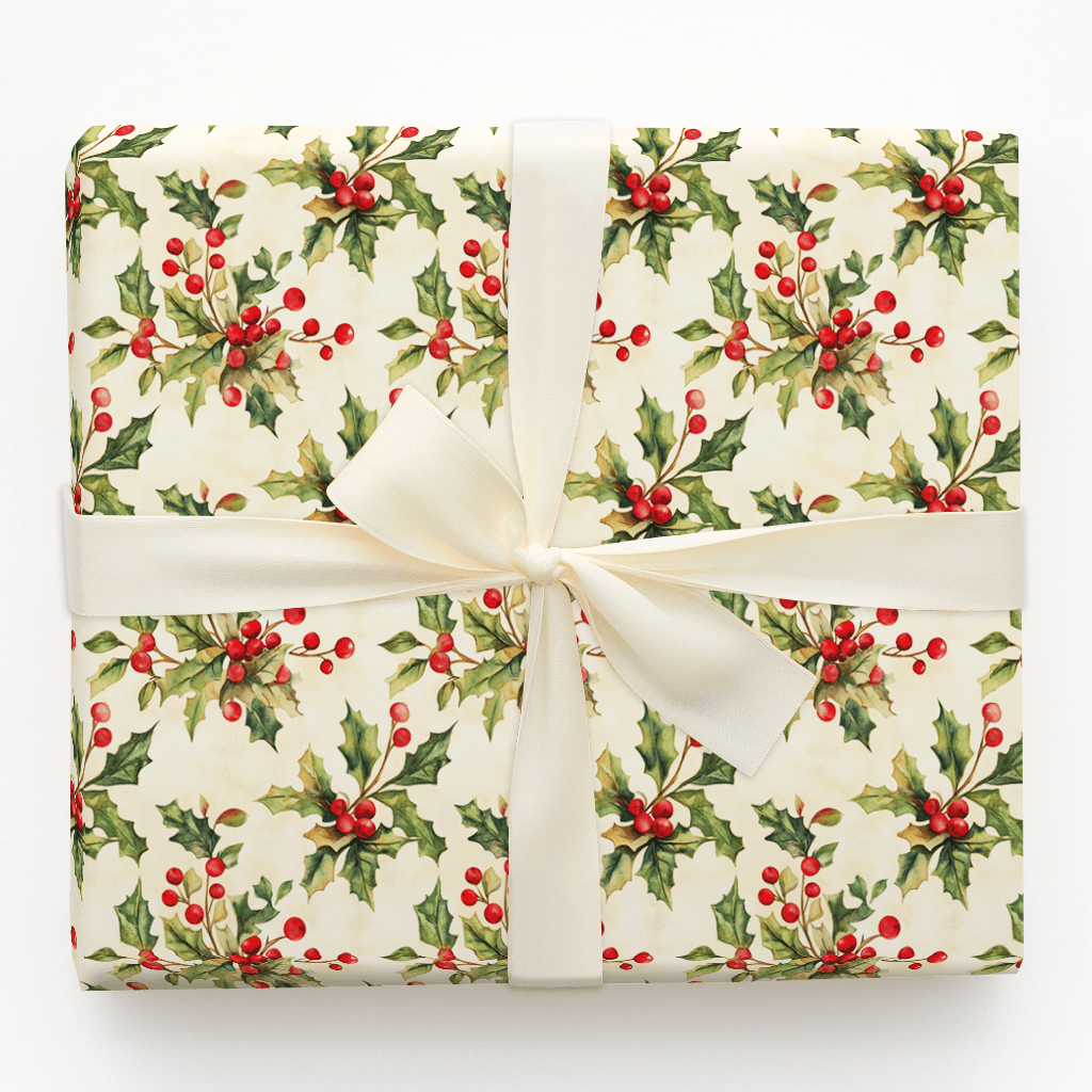 Advent Mistletoe Wrapping Paper: Holiday Gift Wrap for Christmas ...