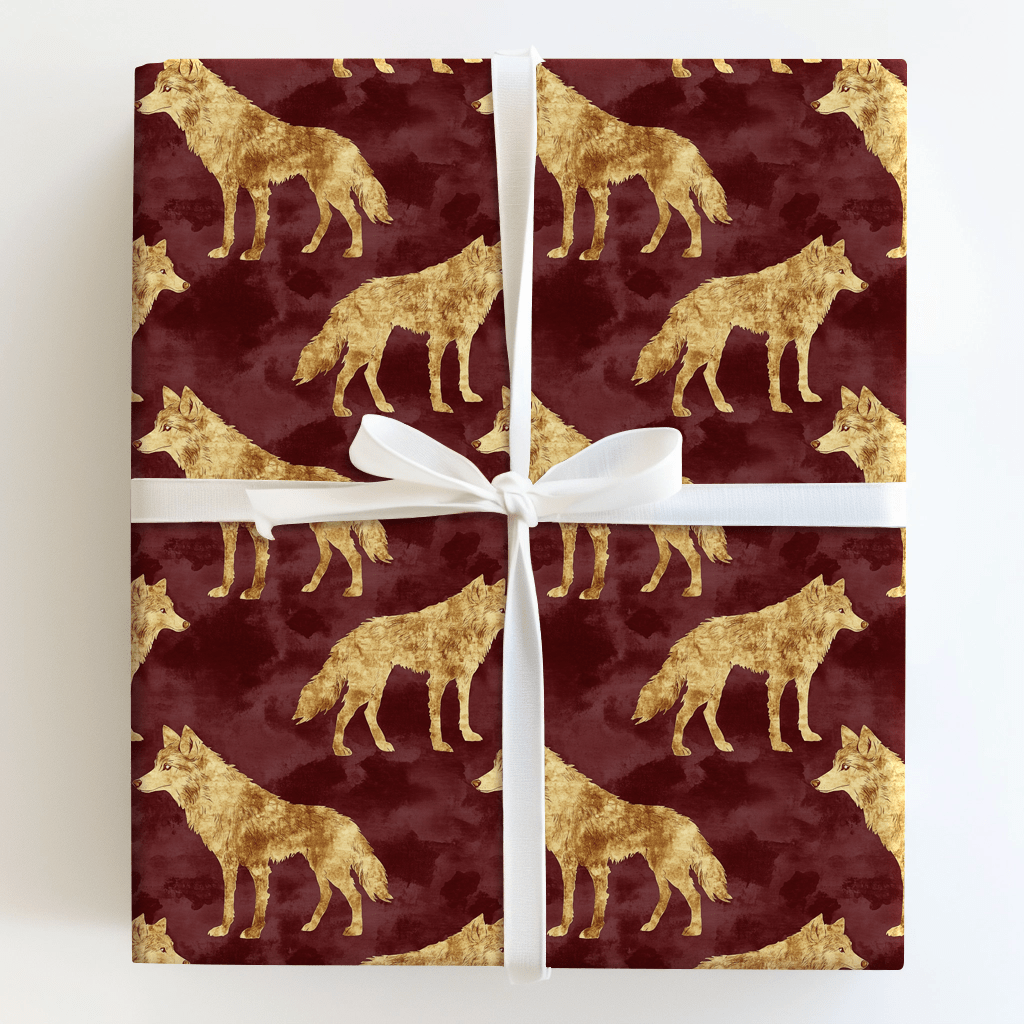 Lone Wolf Wrapping Paper: Wolf Mascot Gift Wrap Wrapping Paper – Aspen ...