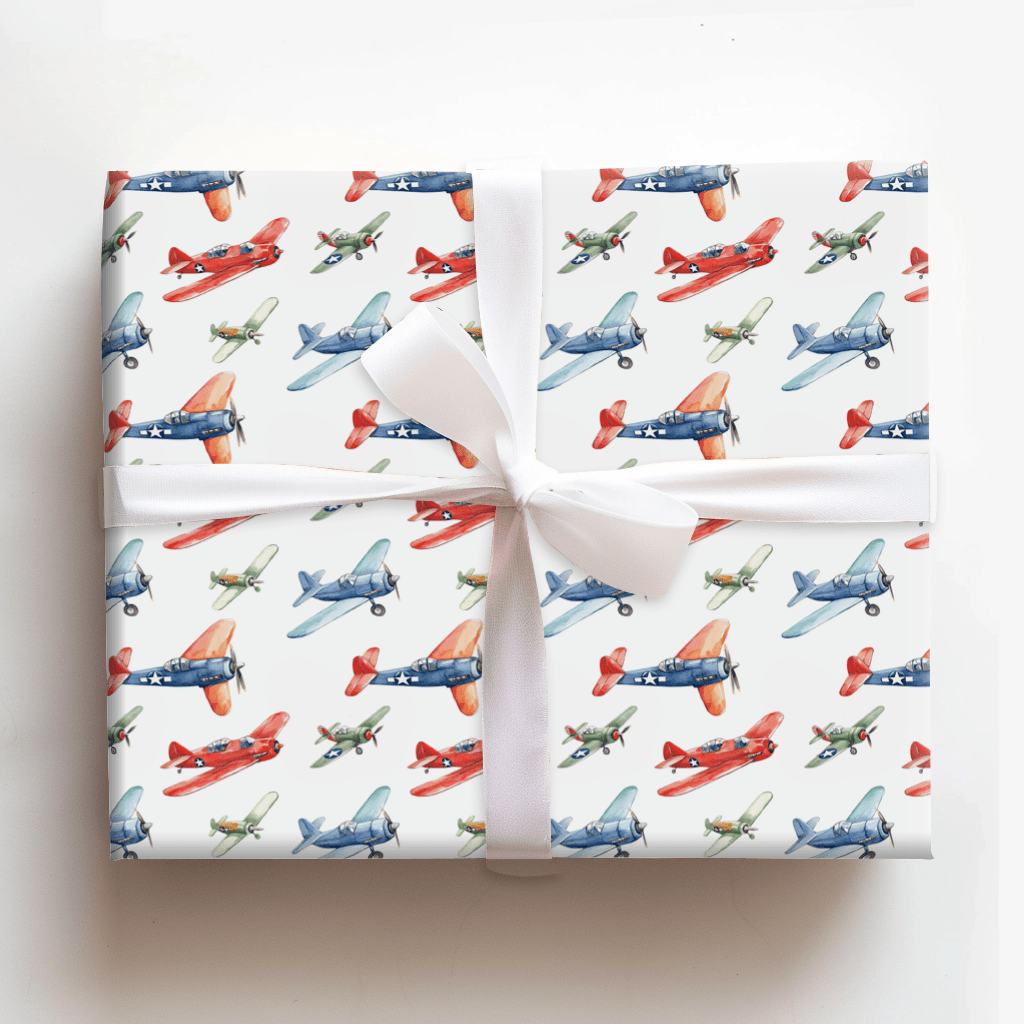 Airborne Adventures Wrapping Paper: Airplane Gift Wrap for Boys ...