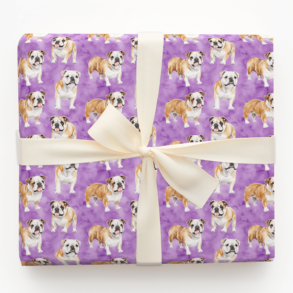 Bulldogs Forever Wrapping Paper: Bulldog Dog Gift Wrap – Aspen & Arlo