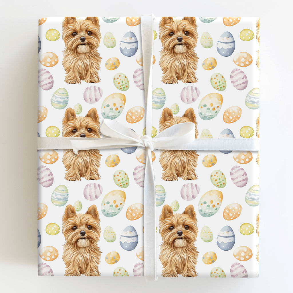 Easter Eggs with the Yorkie Wrapping Paper: Yorkie Dog Gift Wrap ...