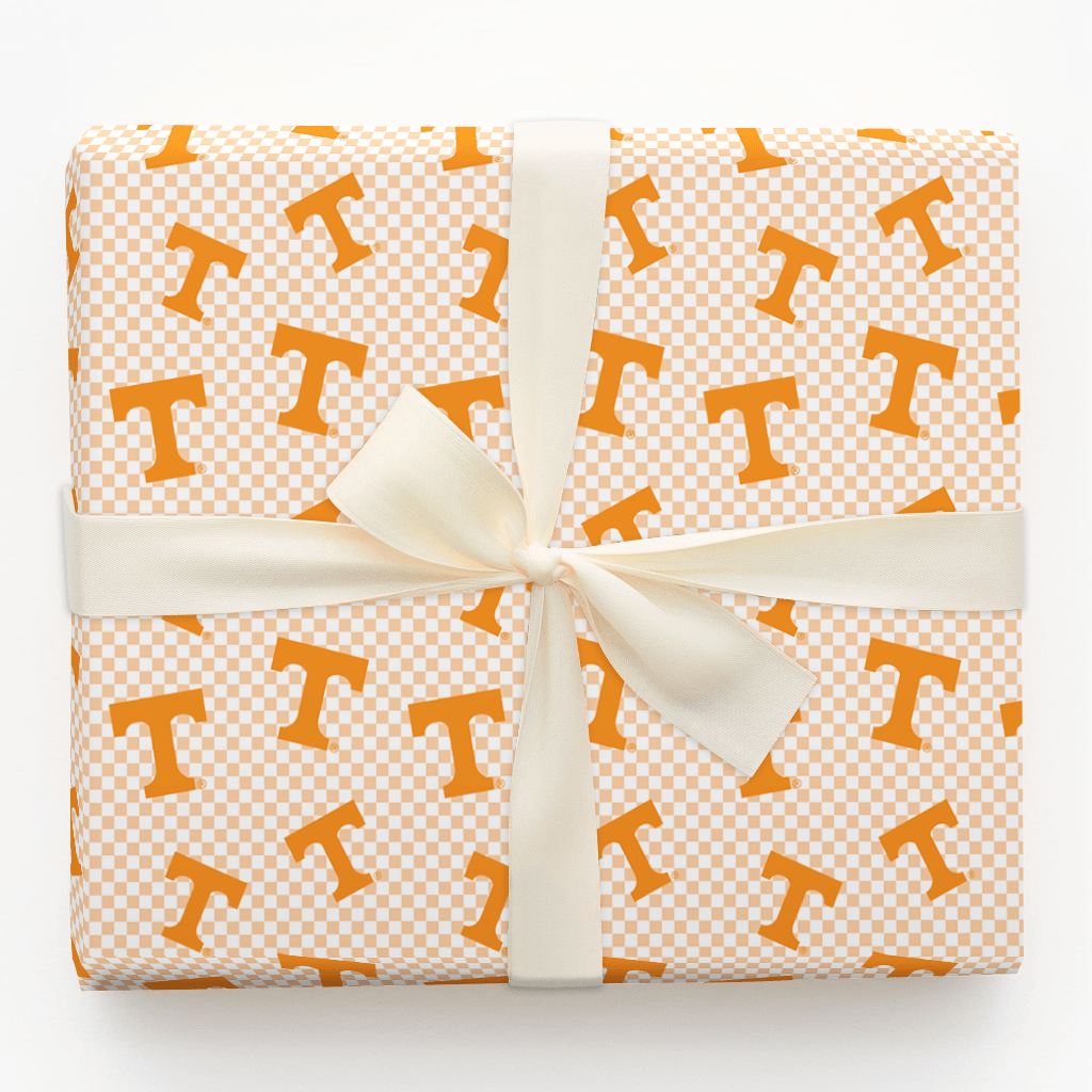 Classic Checkered T Wrapping Paper: Tennessee Gift Wrap Wrapping Paper ...