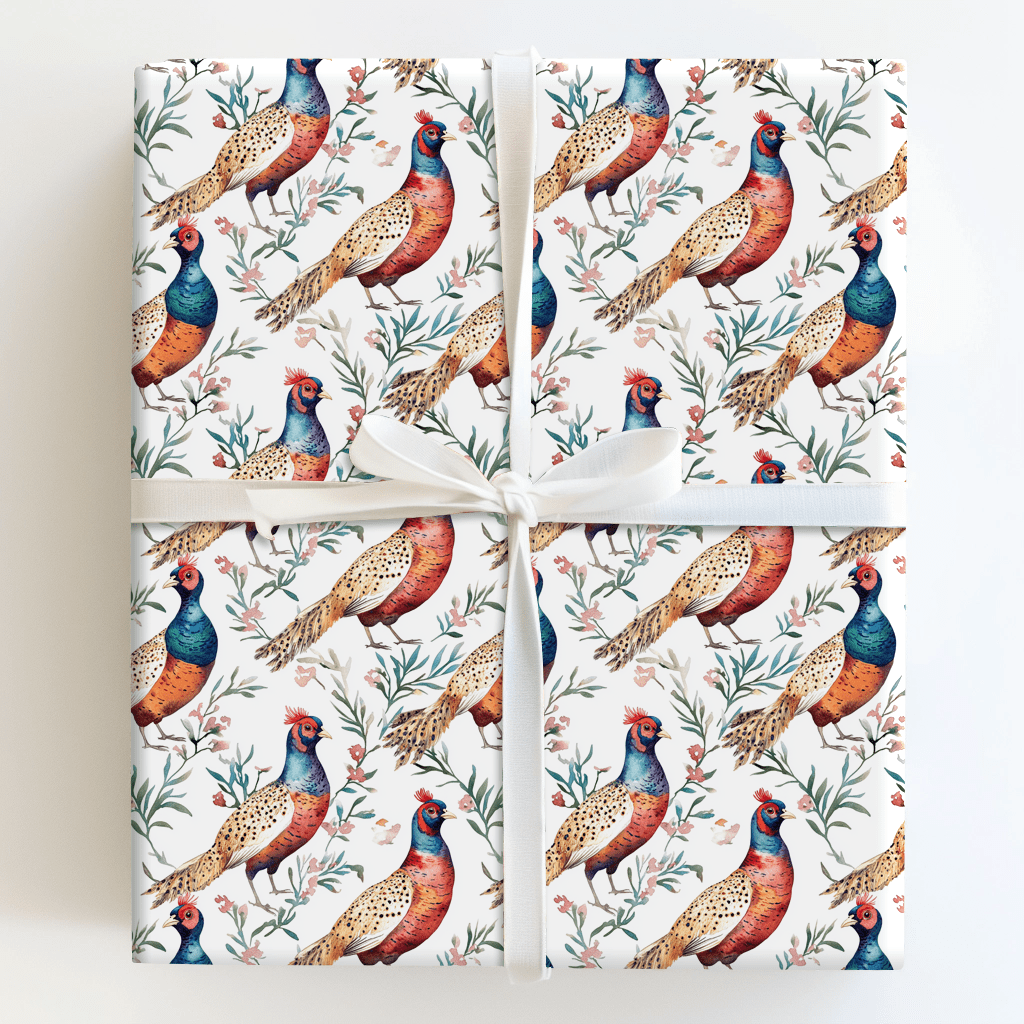 Pleasant Pheasant Wrapping Paper: Pheasant Bird Gift Wrap – Aspen & Arlo