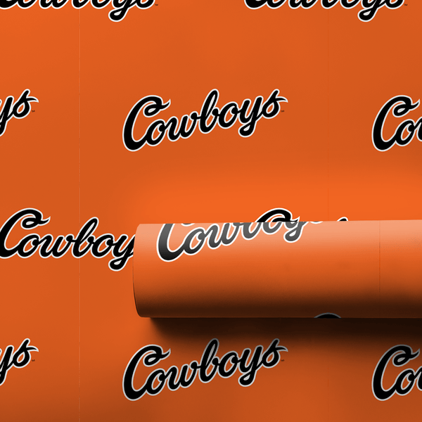 Cowboy Signature Wrapping Paper: Oklahoma State Gift Wrap – Aspen & Arlo