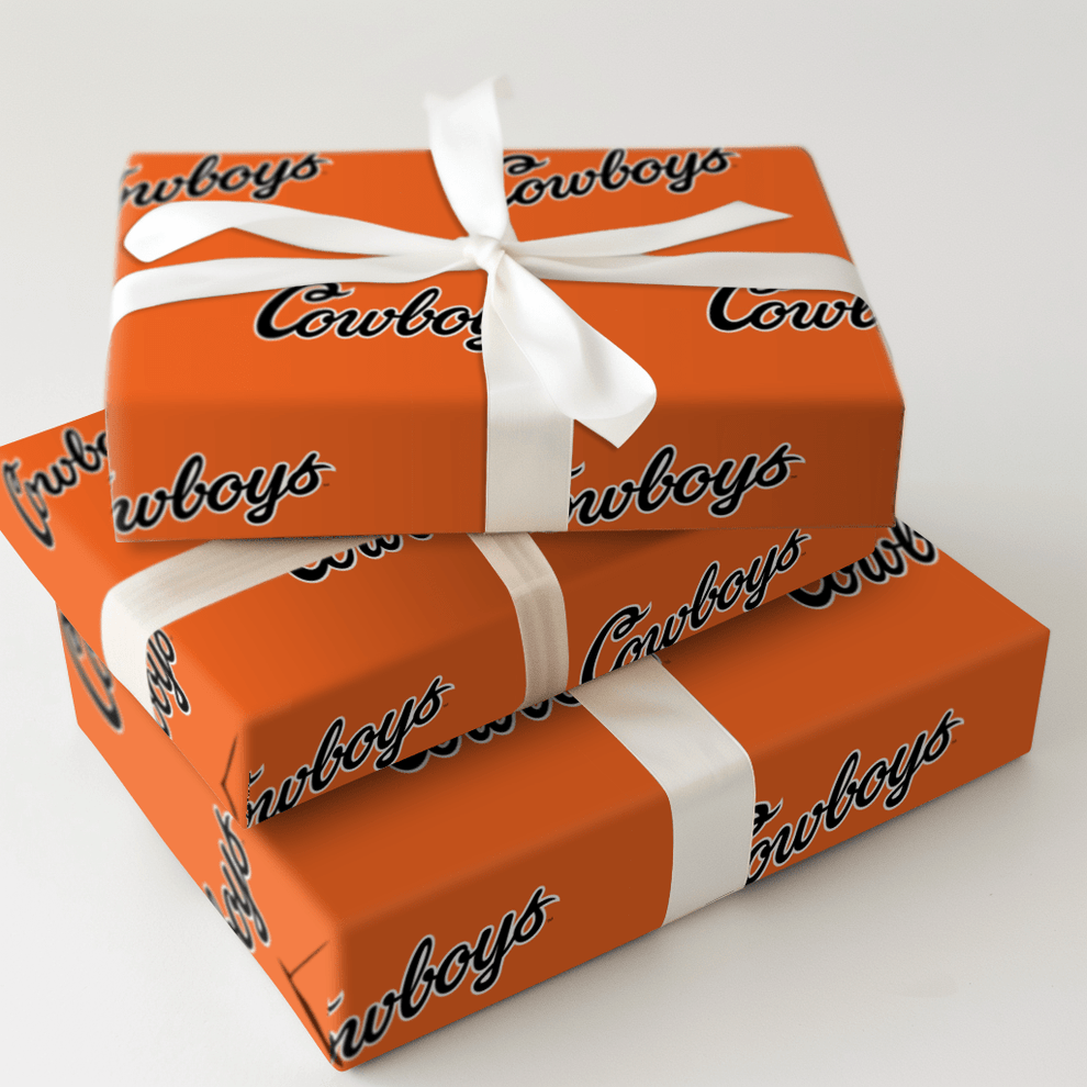 Cowboy Signature Wrapping Paper: Oklahoma State Gift Wrap – Aspen & Arlo