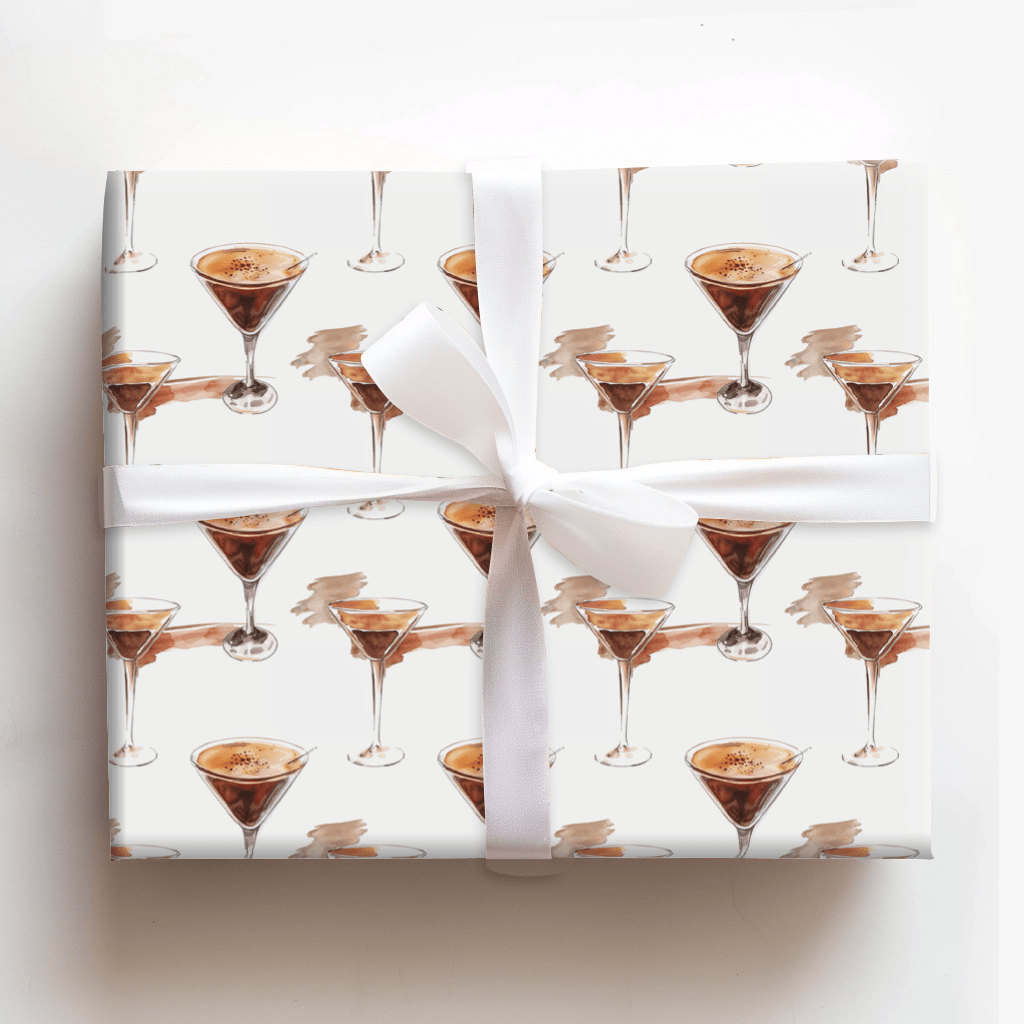 Perk Up and Party Wrapping Paper: Martini Party Gift Wrap – Aspen & Arlo