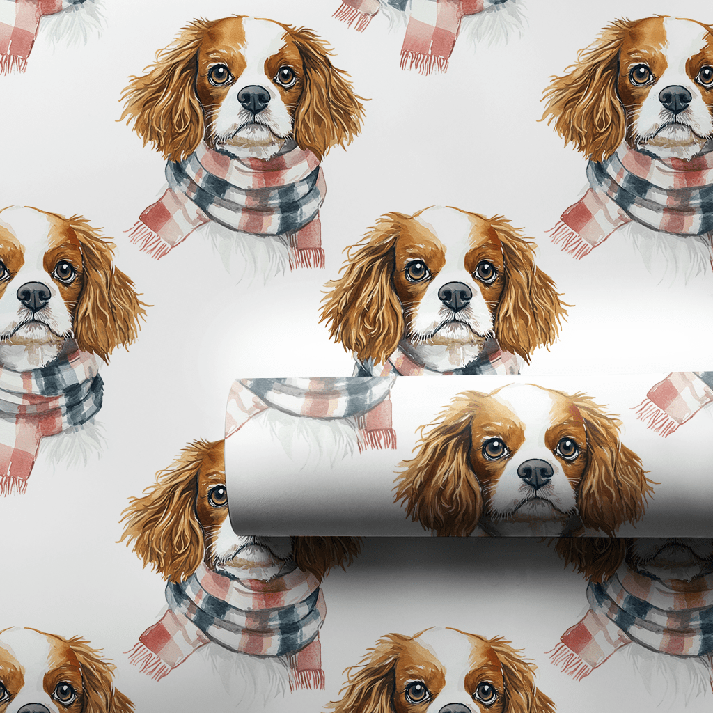 Bundle Up with the Cavalier King Charles Wrapping Paper: Dog Gift Wrap ...