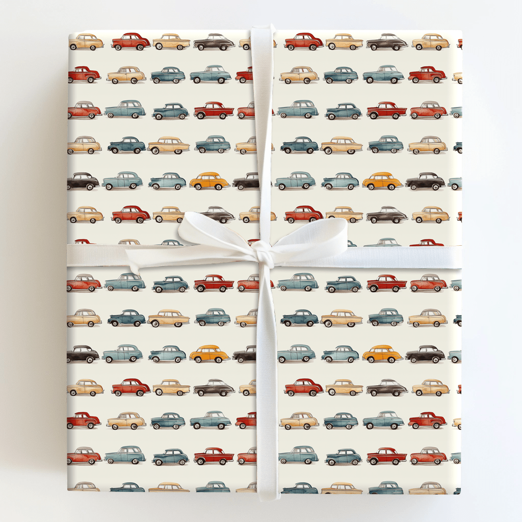Retro Rides Wrapping Paper: Classic Car Gift Wrap Wrapping Paper ...