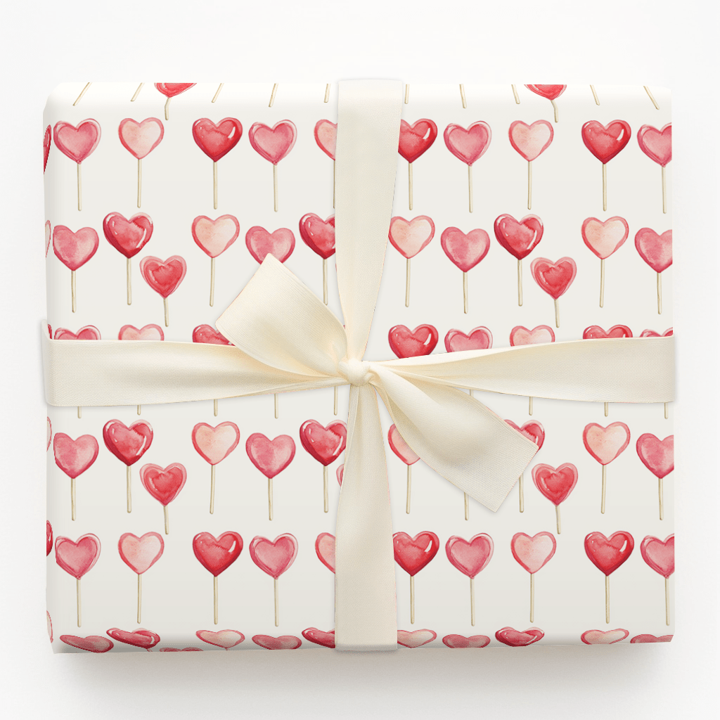 Sucker for You Wrapping Paper: Heart Valentine Gift Wrap – Aspen & Arlo