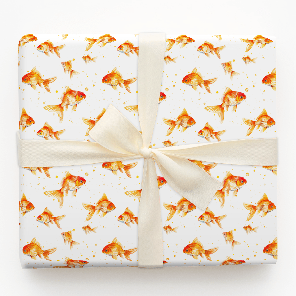 Fish are Friends Wrapping Paper: Goldfish Ocean Gift Wrap – Aspen & Arlo