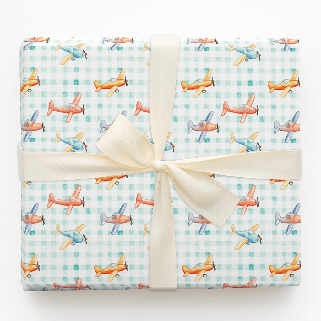 Cloud Cruiser Wrapping Paper: Airplane Gift Wrap for Boys – Aspen & Arlo