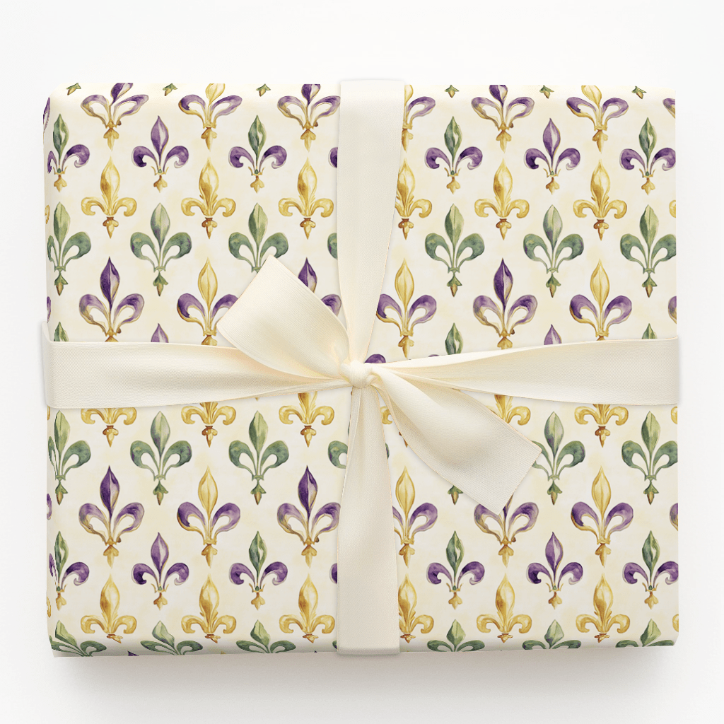 Fleur of New Orleans Wrapping Paper: Mardi Gras Home Decor Gift Wrap ...