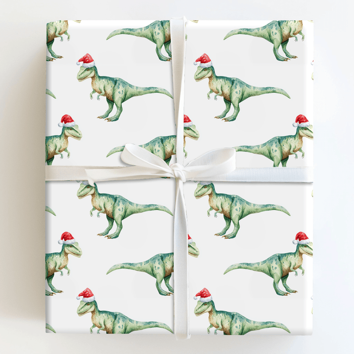 Raptor Wrapped Wrapping Paper: Dinosaur Gift Wrap for Christmas ...