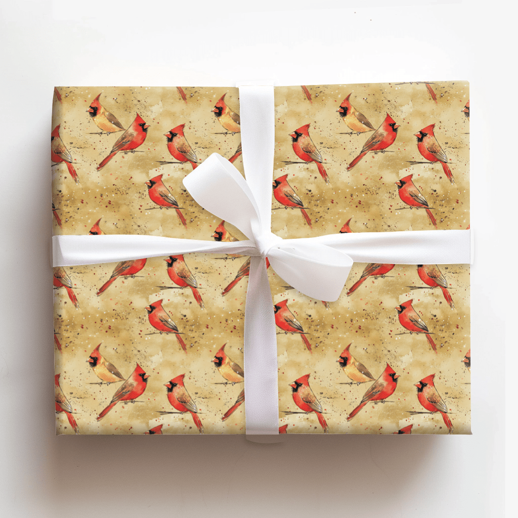 Jerry Gold Wrapping Paper: Cardinal Bird Gift Wrap Wrapping Paper ...