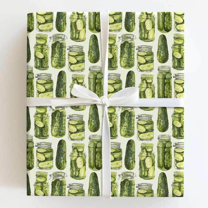 Pick your Pickles Wrapping Paper: Pickle Jars Food Gift Wrap – Aspen & Arlo
