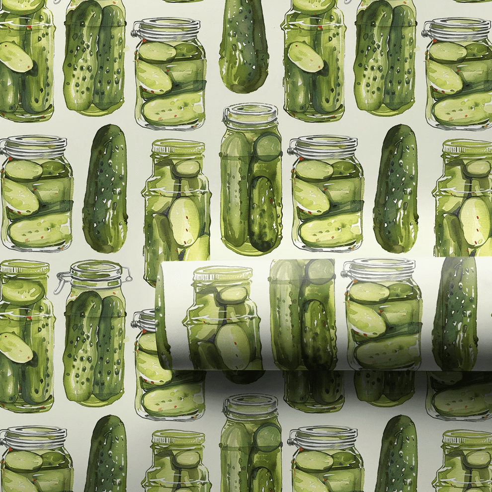Pick your Pickles Wrapping Paper: Pickle Jars Food Gift Wrap – Aspen & Arlo