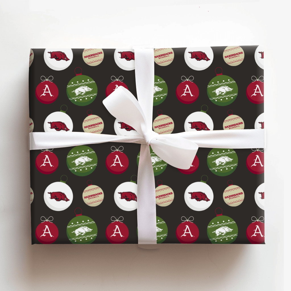 Baseball Hog Ornaments Wrapping Paper: Arkansas Christmas Gift Wrap ...