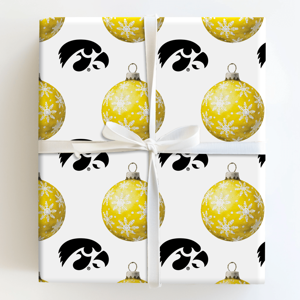 Herky on the Tree Wrapping Paper: Iowa Hawkeyes Christmas Gift Wrap ...