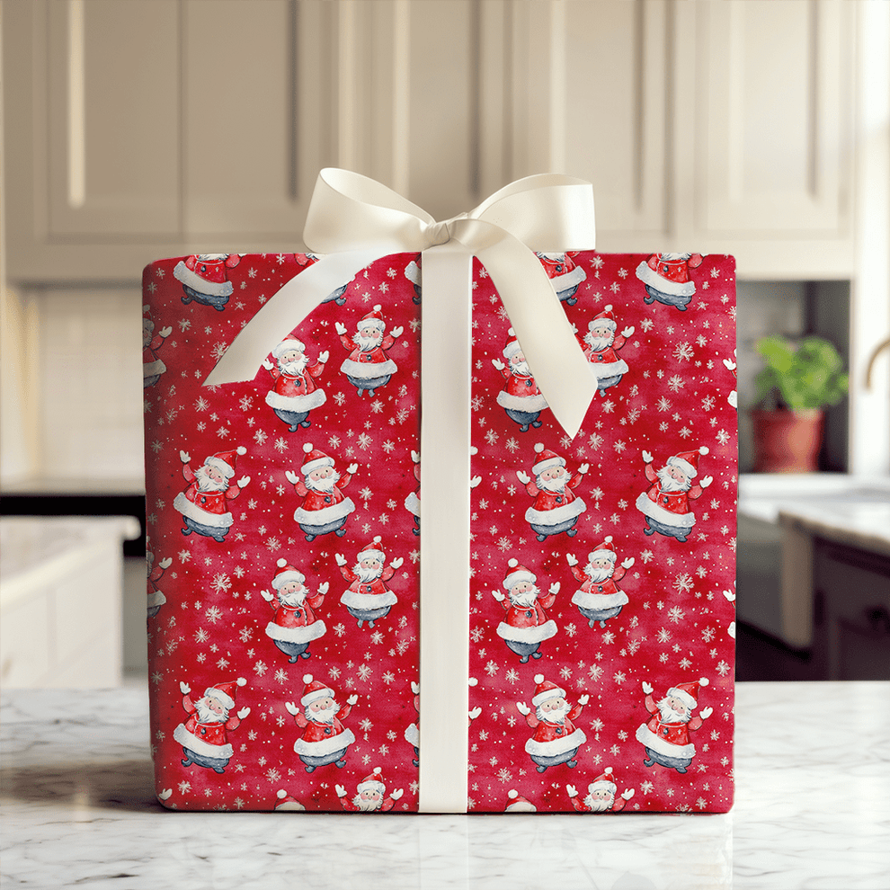 Claus for Celebration Wrapping Paper: Santa Christmas Gift Wrap – Aspen ...