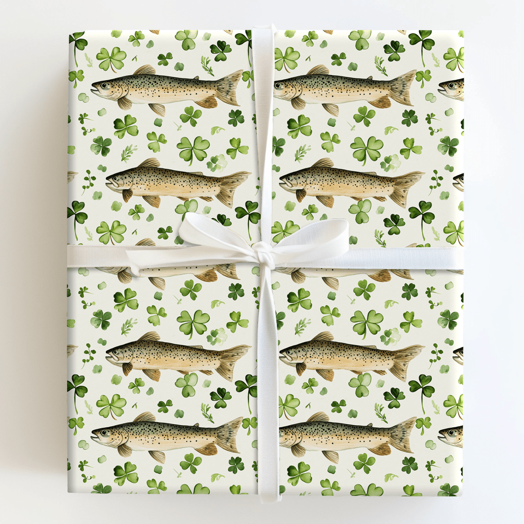Lucky Trout Wrapping Paper: Fish Game Gift Wrap – Aspen & Arlo