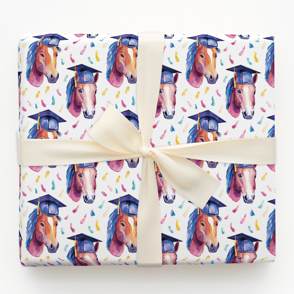 Stallion Graduate Wrapping Paper: Horse Graduation Gift Wrap – Aspen & Arlo