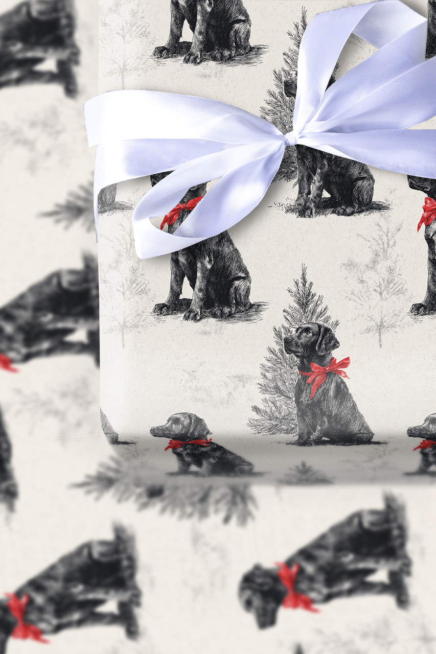 Black Belle Wrapping Paper: Black Lab Dog Gift Wrap – Aspen & Arlo