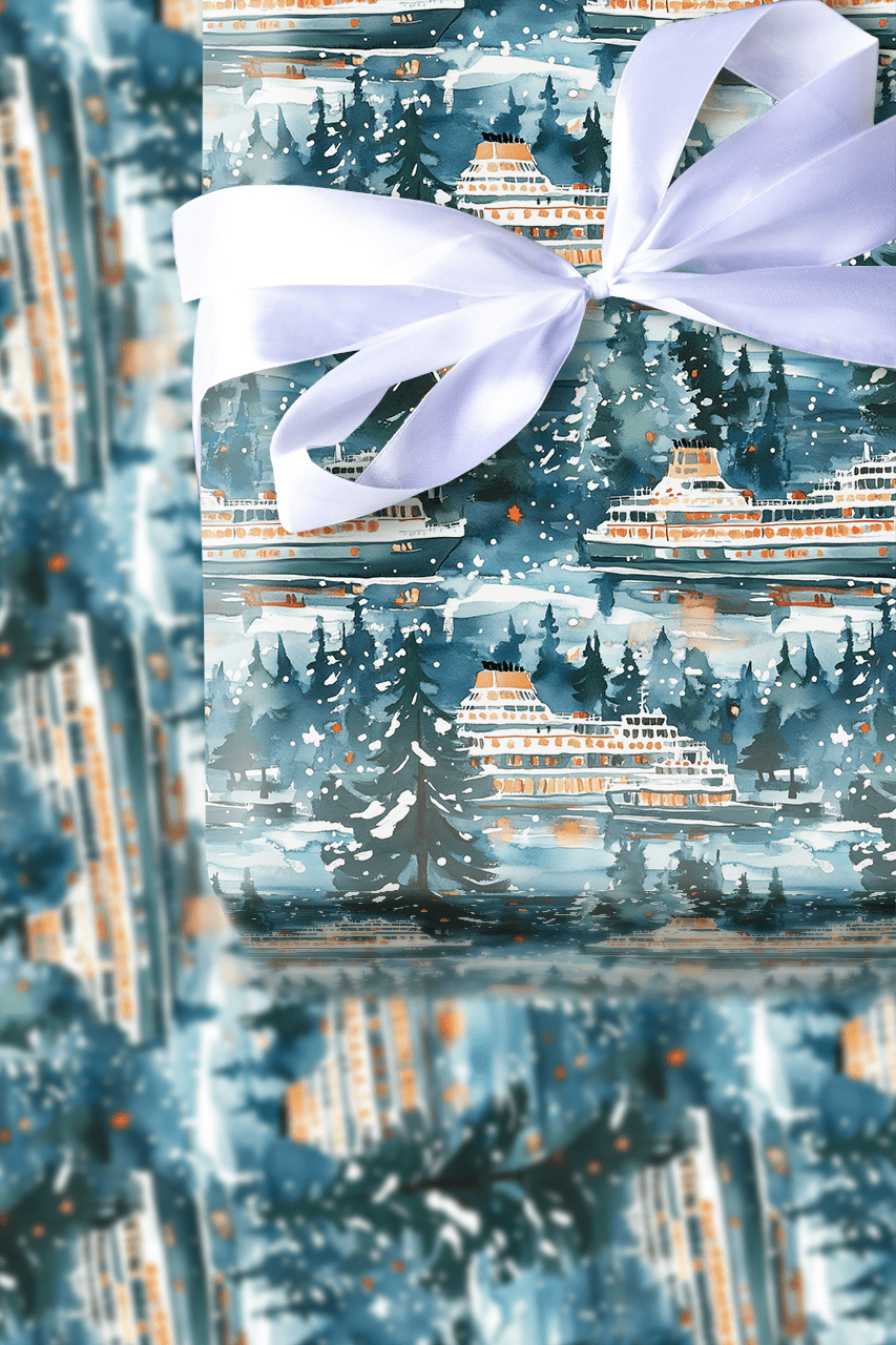Ferry Boat Wrapping Paper: Seattle Cruise Ship Gift Wrap – Aspen & Arlo