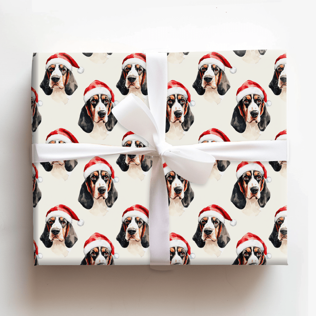 Deck the Drool Wrapping Paper: Basset Hound Dog Gift Wrap – Aspen & Arlo