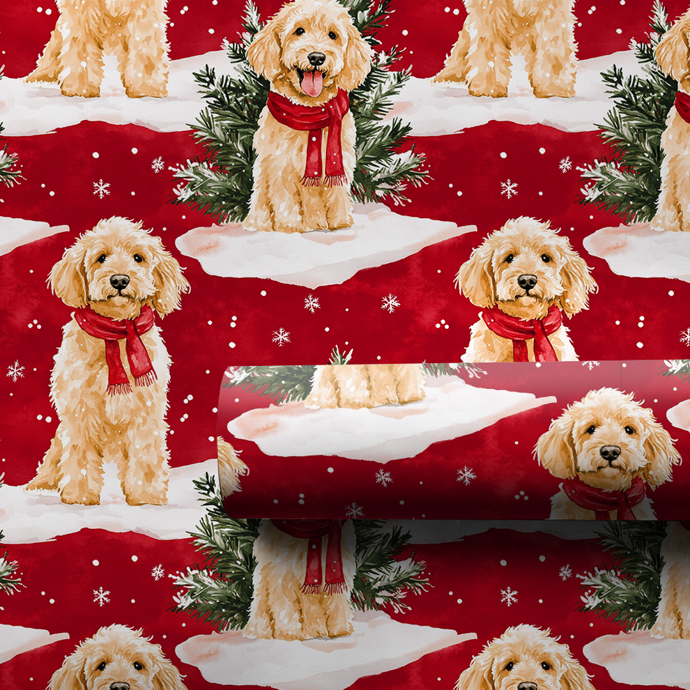 Hardy in Red Wrapping Paper: Christmas Dog Gift Wrap Wrapping Paper ...