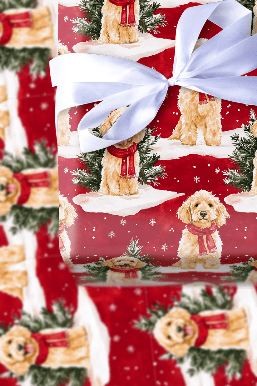 Hardy in Red Wrapping Paper: Christmas Dog Gift Wrap Wrapping Paper ...