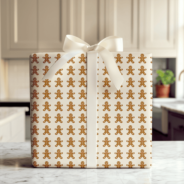 Gingerbread Hugs Wrapping Paper: Christmas Cookie Gift Wrap – Aspen & Arlo