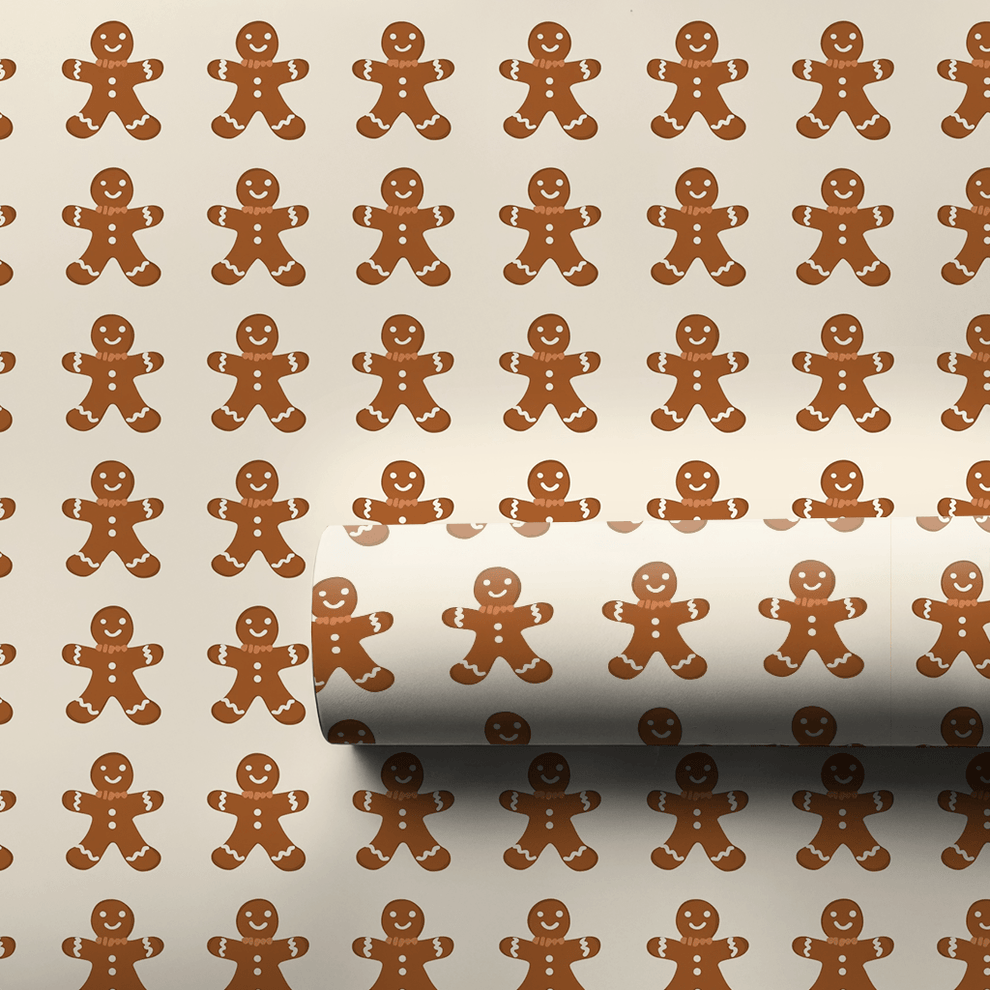 Gingerbread Hugs Wrapping Paper: Christmas Cookie Gift Wrap – Aspen & Arlo