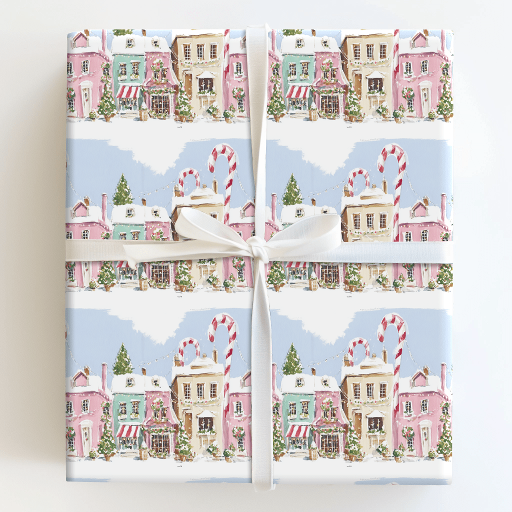 Candy Cane Crossing Wrapping Paper: Christmas Candy Canes Gift Wrap ...