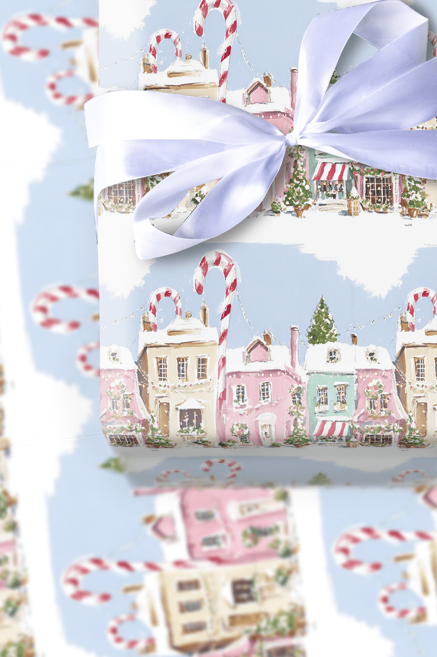 Candy Cane Crossing Wrapping Paper: Christmas Candy Canes Gift Wrap ...