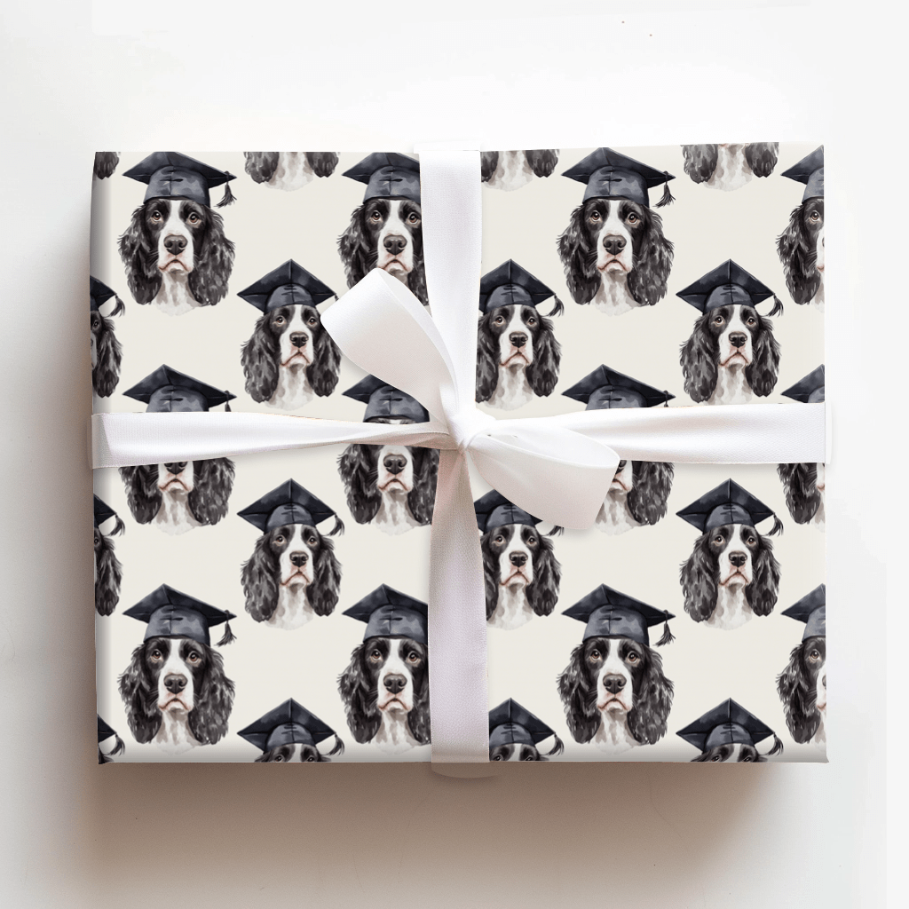 Springer Spaniel Graduate Wrapping Paper: Dog Graduation Gift Wrap ...
