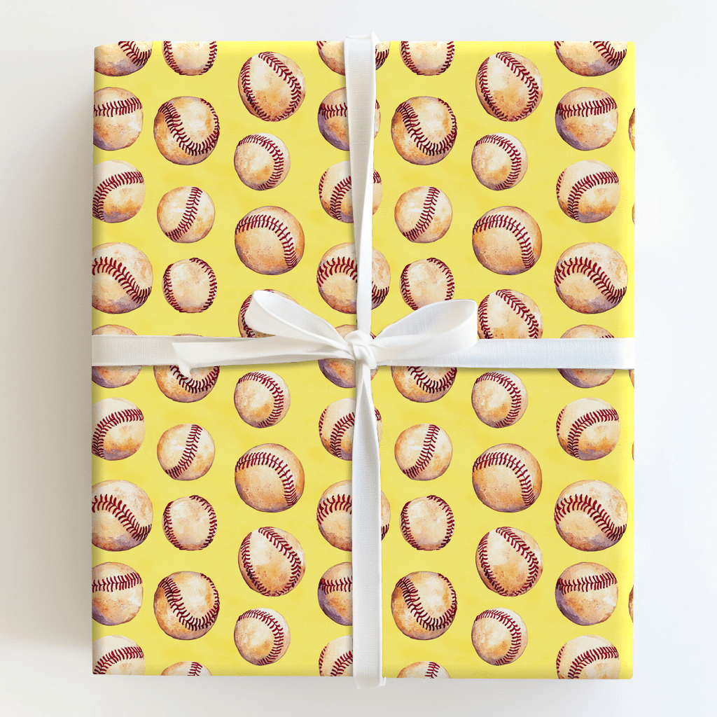 Summer Ball Wrapping Paper: Baseball Sports Gift Wrap Wrapping Paper ...