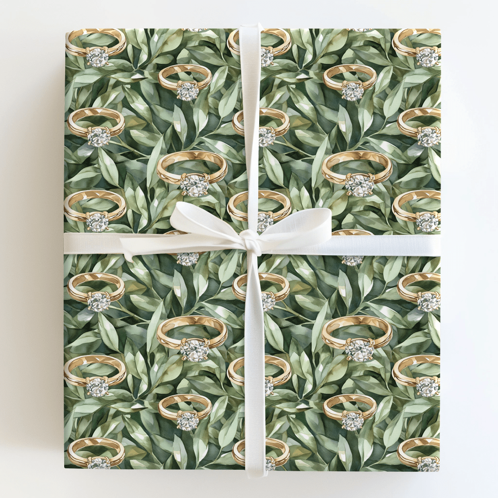 Forest Ring Wrapping Paper: Bridal Engagement Gift Wrap – Aspen & Arlo