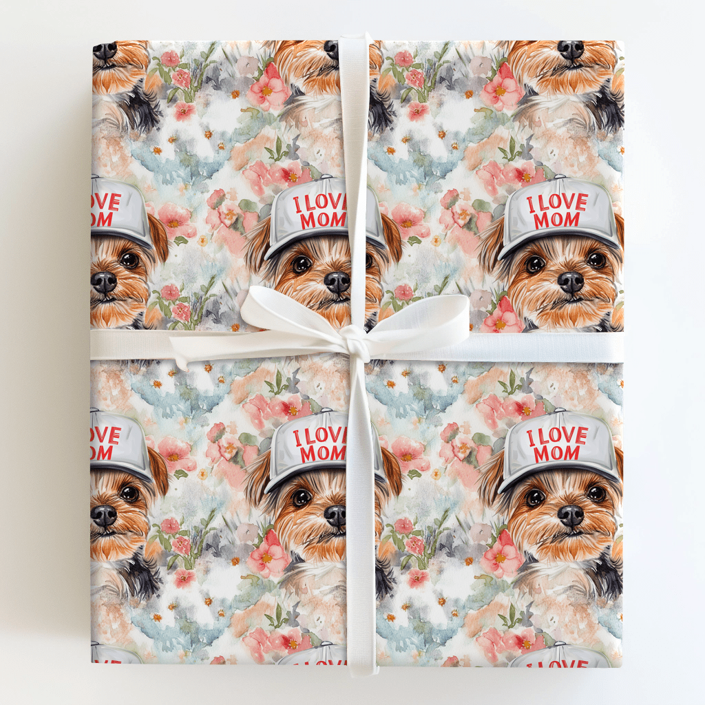 Mom's Favorite Yorkie Wrapping Paper: Dog Gift Wrap for Mother's Day ...
