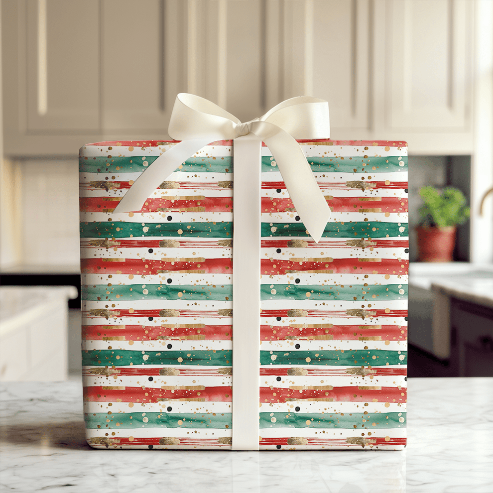 Smell the Peppermint Wrapping Paper: Christmas Stripe Gift Wrap – Aspen ...