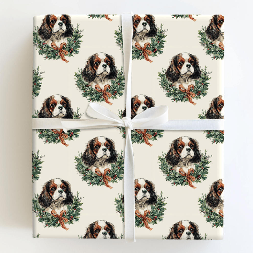 Ring Around the Cavalier Wrapping Paper: Cavalier King Charles Spaniel ...